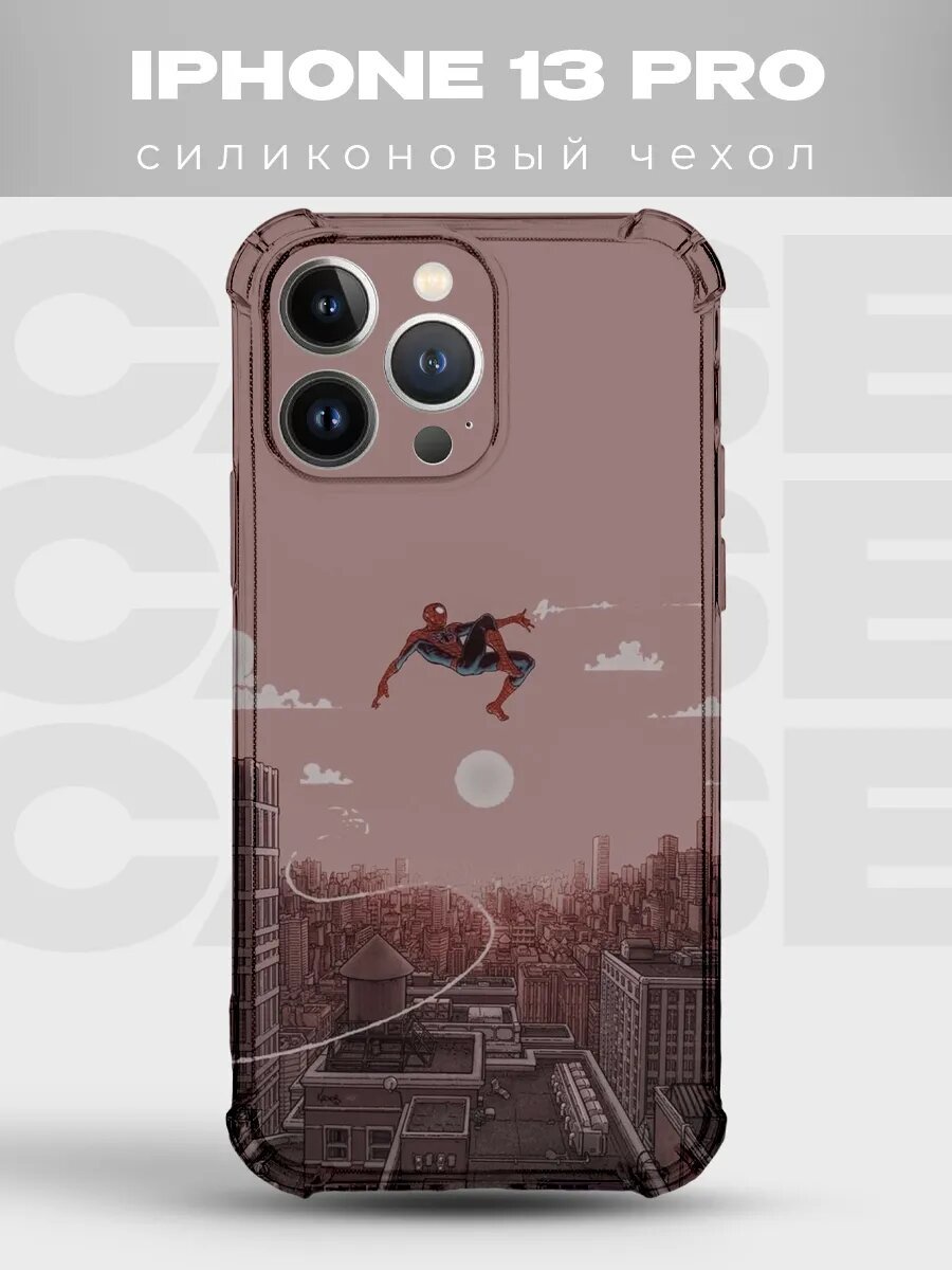 Чехол на iPhone 13 Pro Человек-паук марвел spiderman комикс