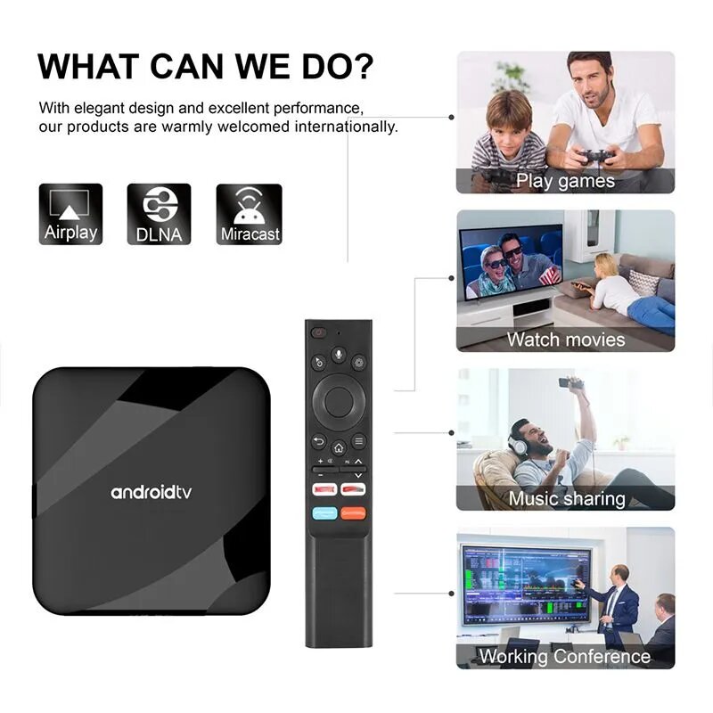 Смарт-ТВ приставка tv98 ATV W2 smart TV box 8k Wifi2.4/5g, Android 14, 2ГБ+16 ГБ