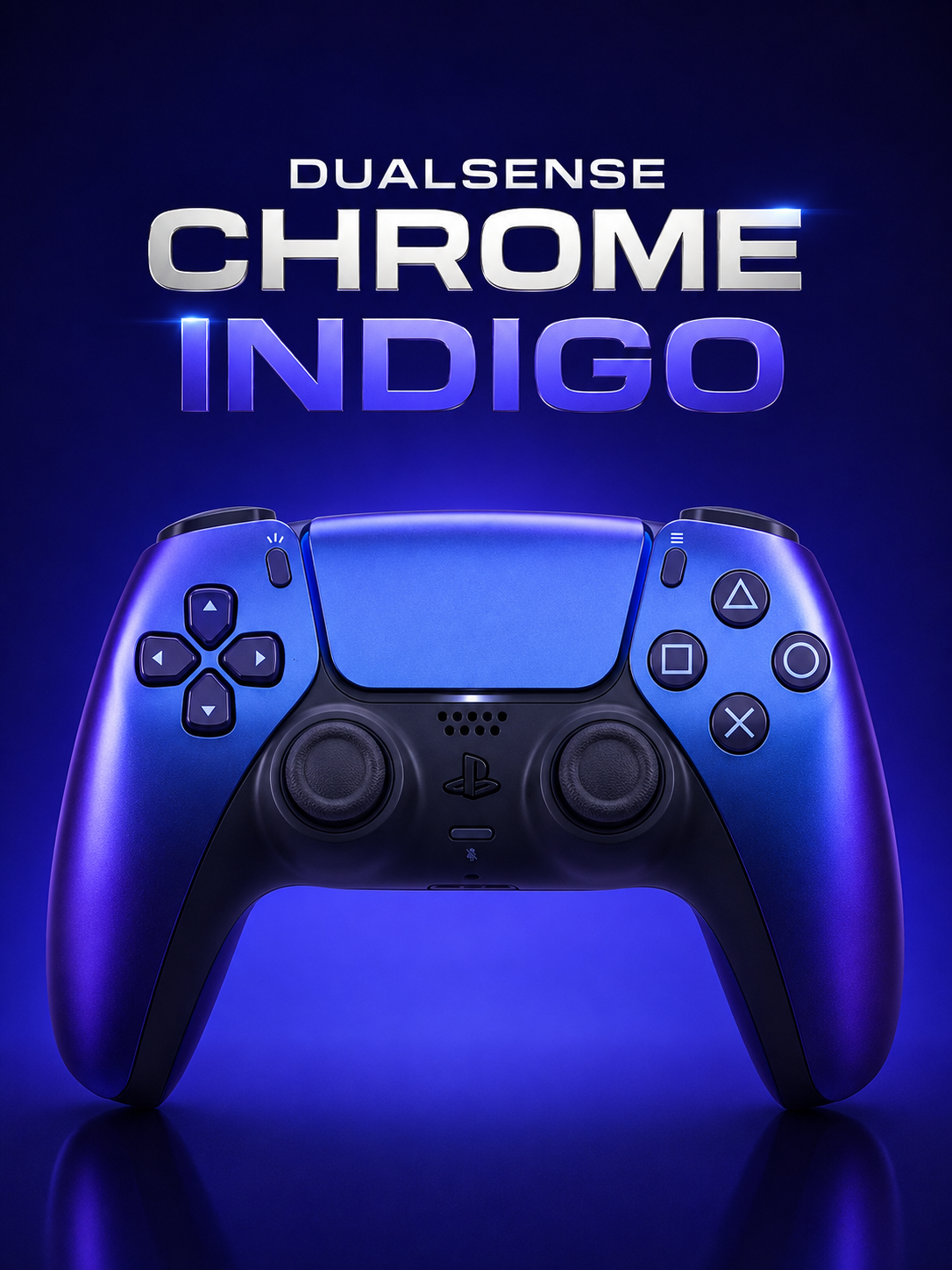 Sony DualSense Wireless Controller Chrome Indigo для PS 5, Bluetooth, виброотклик, адаптивные триггеры