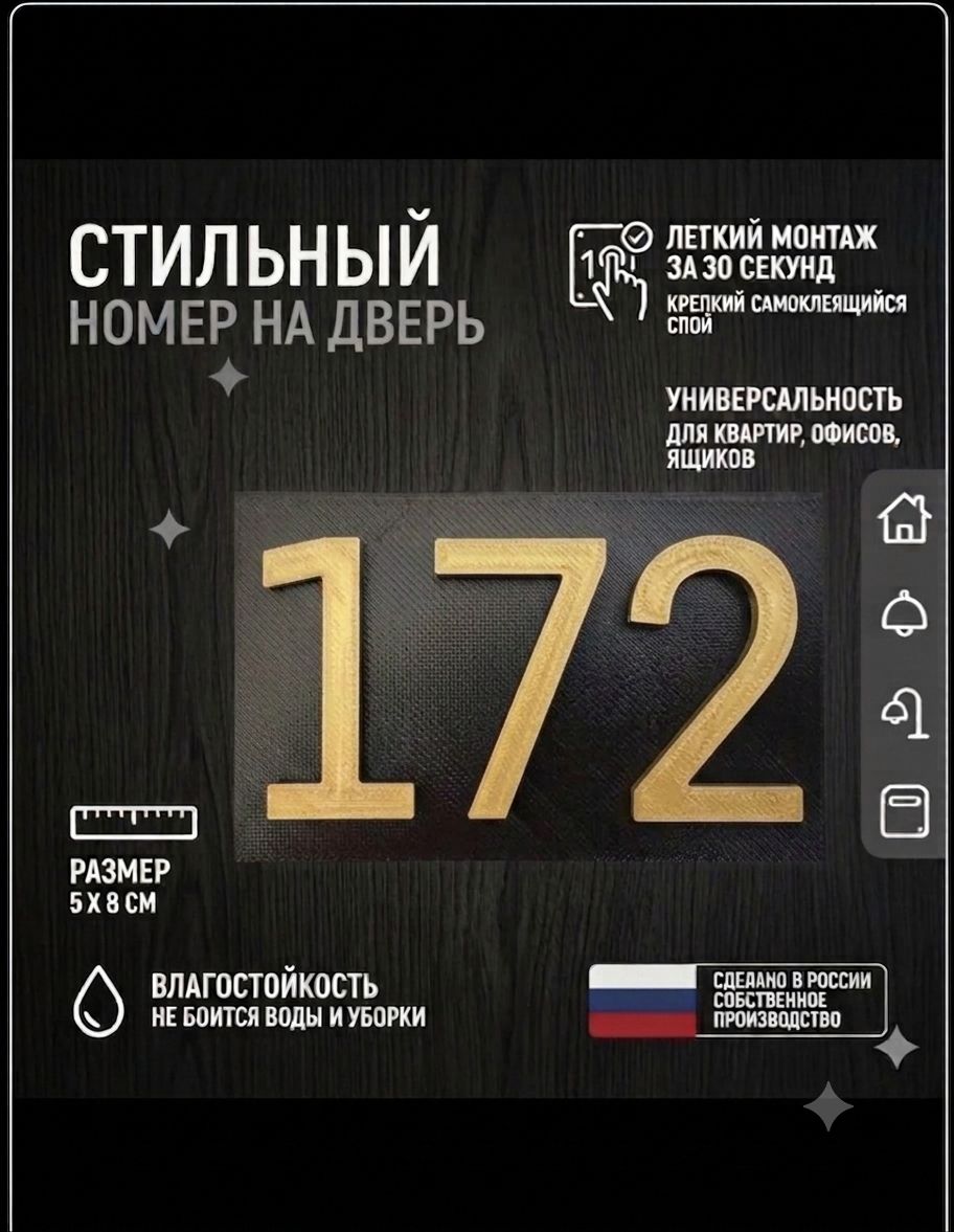 Цифра для двери или ящика 172