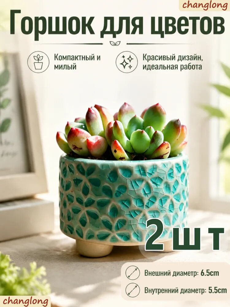 Горшок для цветов 5 см, 2 шт