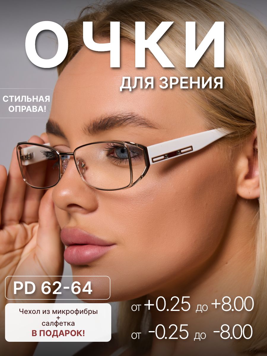 Очки для зрения с антибликом женские в прочной комбинированной оправе Fashion Flow +1.75, очки корригирующие