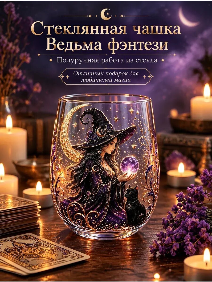 Fantasy Wine Witch Glass Tea Cup