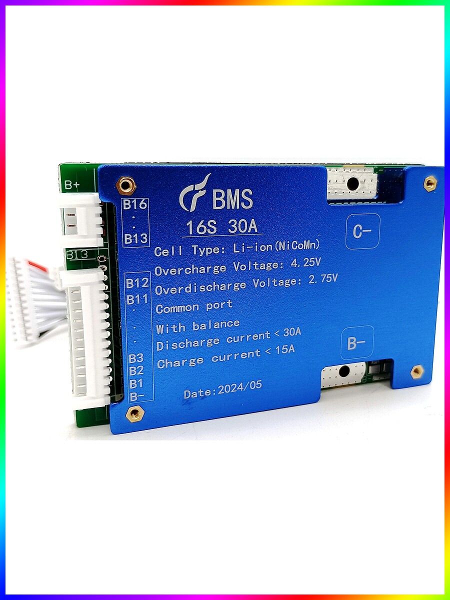 Плата защиты литиевой батареи li-ion 60V BMS 16S-30A с балансиром напряжения