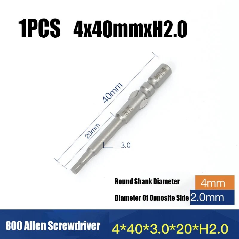 800 Шестигранная отвертка 4x40mmxH2.0, 4 мм