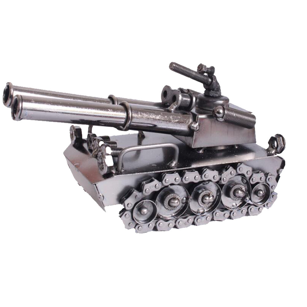 Военный Танк Из Металла Серебристый Цвет 18X8X9 Cm Декоративная Фигурка Для Собирателей И Украшения Дома