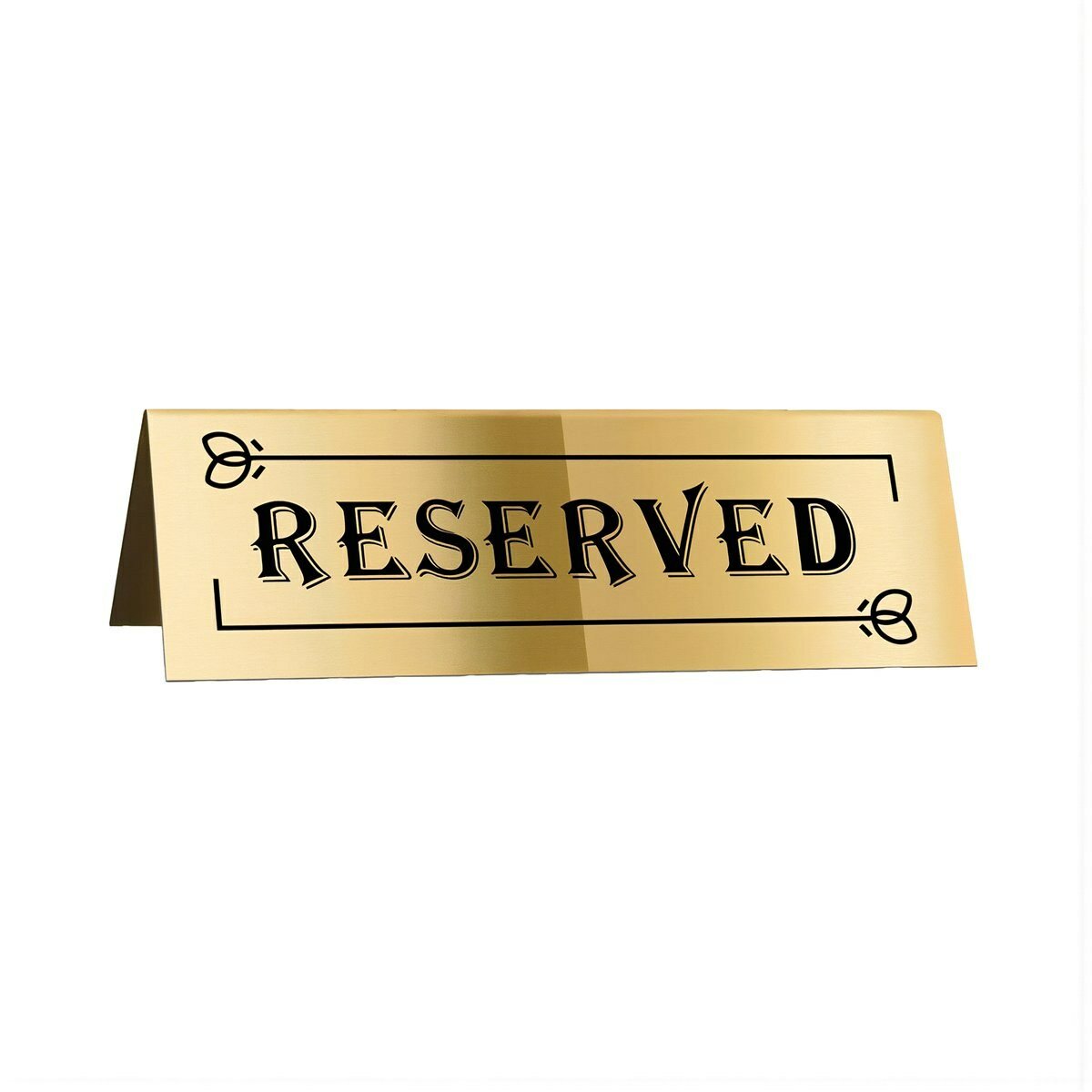 Табличка Reserved акриловая подставочная стандартный размер для стола в ресторане двусторонняя для свадьбы, Акриловая табличка с золотым фоном и черными надписями