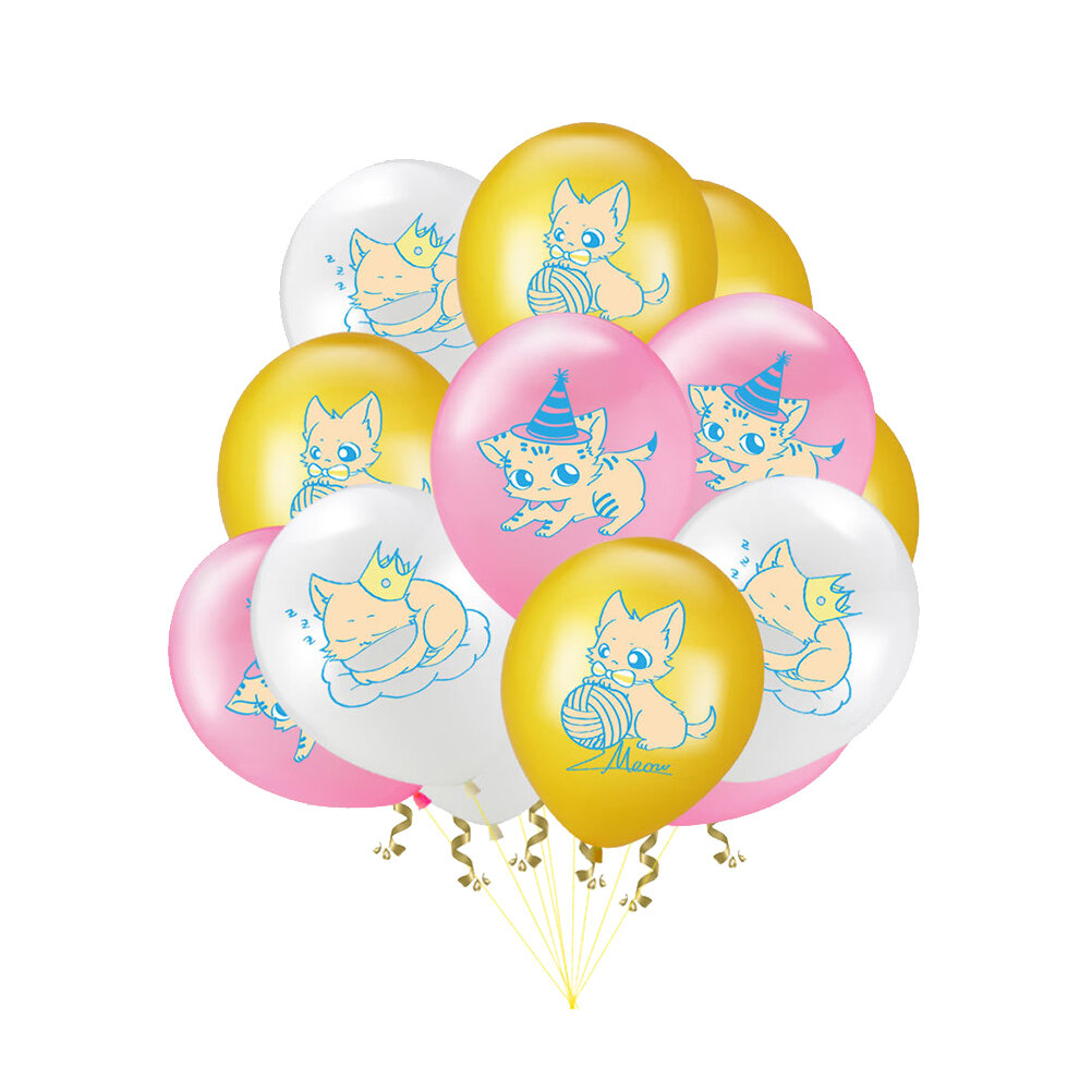 20 Штук Веселых Шаров Для Детского Дня РожденияLovely Cat Латексные Шары 12X6X0 5Cm