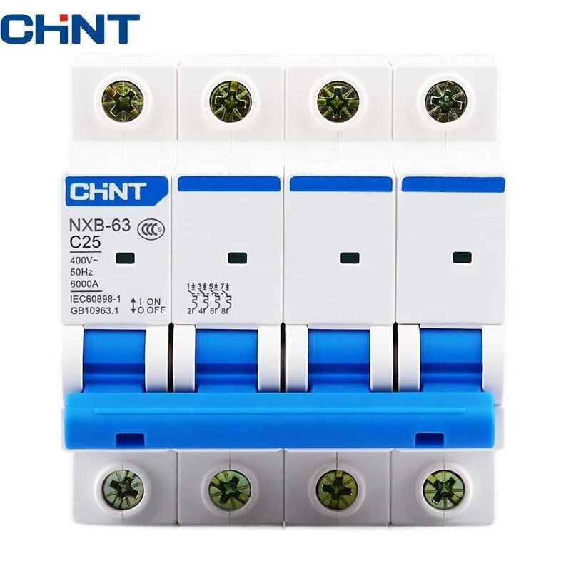 Автоматический выключатель CHNT NXB-63 4P Тип C 6-63А 32А