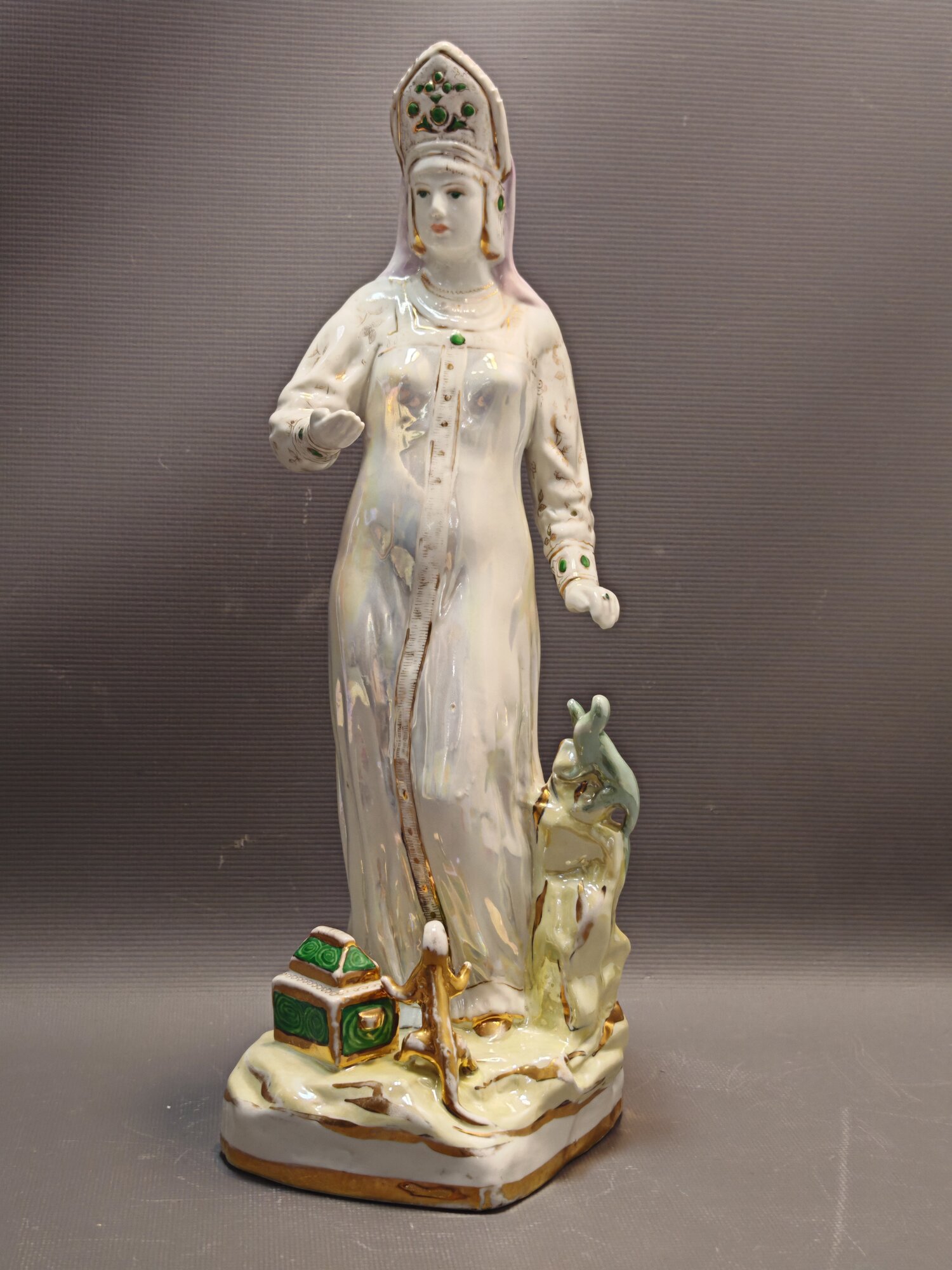 Статуэтка "Хозяйка Медной горы", фарфор Дулево, редчайшая, 1957 г, 3 сорт, антикварная