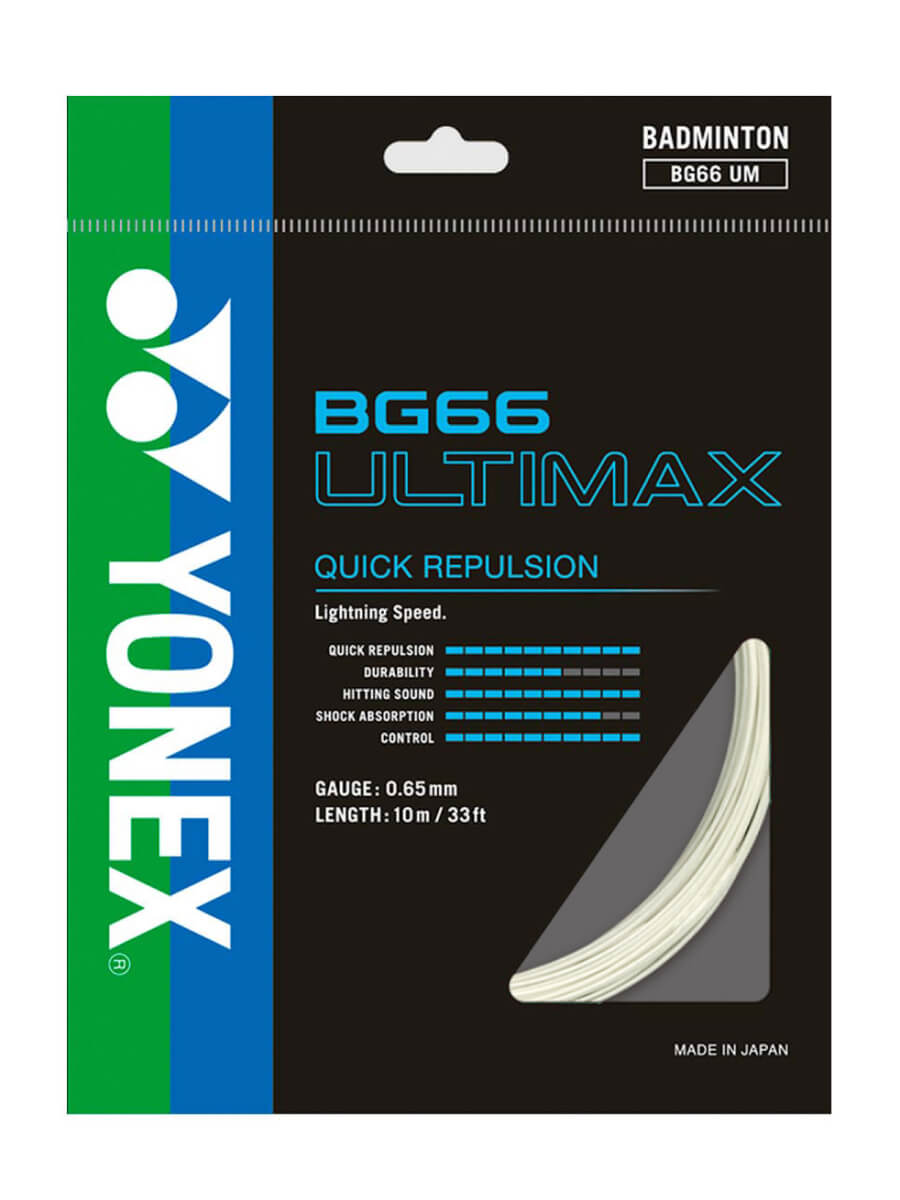 Струна для бадминтона Yonex 10m BG-66 Ultimax цвет: White мультиволокно