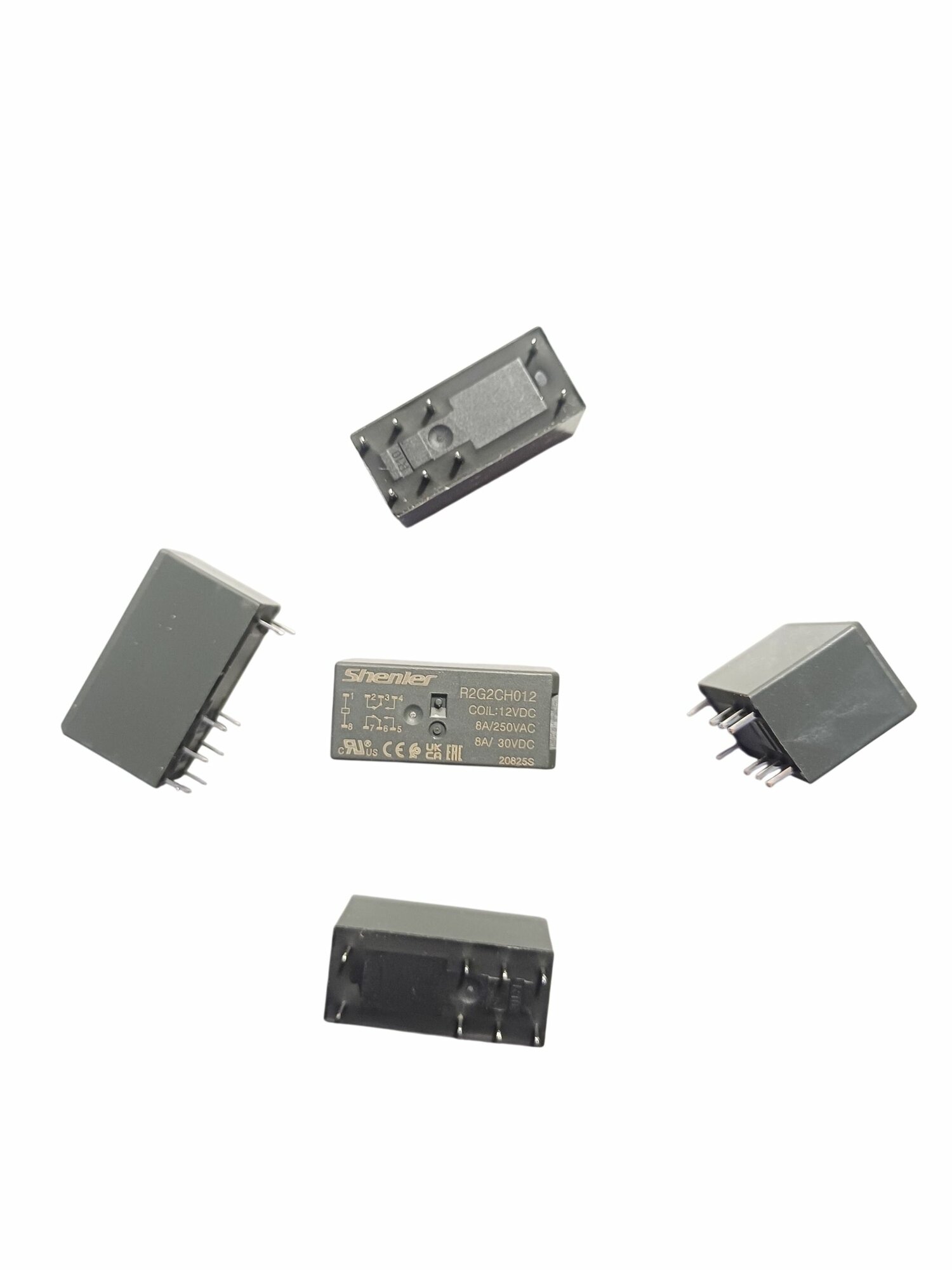 Реле R2G2CH012 (R2G2CH-012, RT424012) 2 переключателя, управление 12 В , 8A/250VAC - 5 штук
