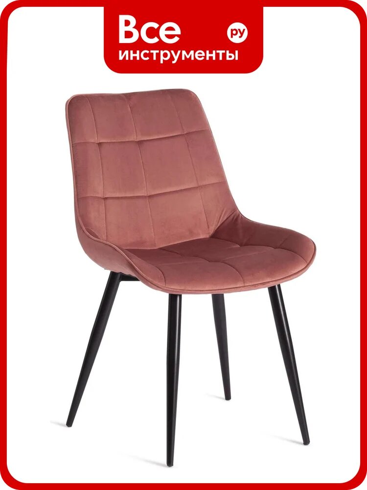 Стул Tetchair комплект 4 шт. abruzzo ( mod. 8060 ) металл/вельвет, 52x63x85 см, коралловый (hlr 44)/черный 19236