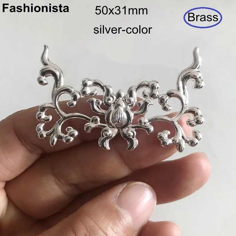 Филигрань для украшений из латуни Fashionista 6 шт. Серебряный, Silver 6 pcs
