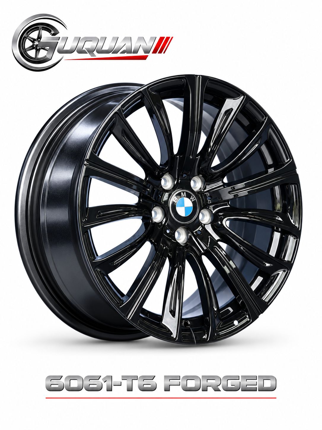 Кованый колесный диск ABW 3251F1985-3 R19 8.5J ET25 5x112, глянцевый черный, полное покрытие