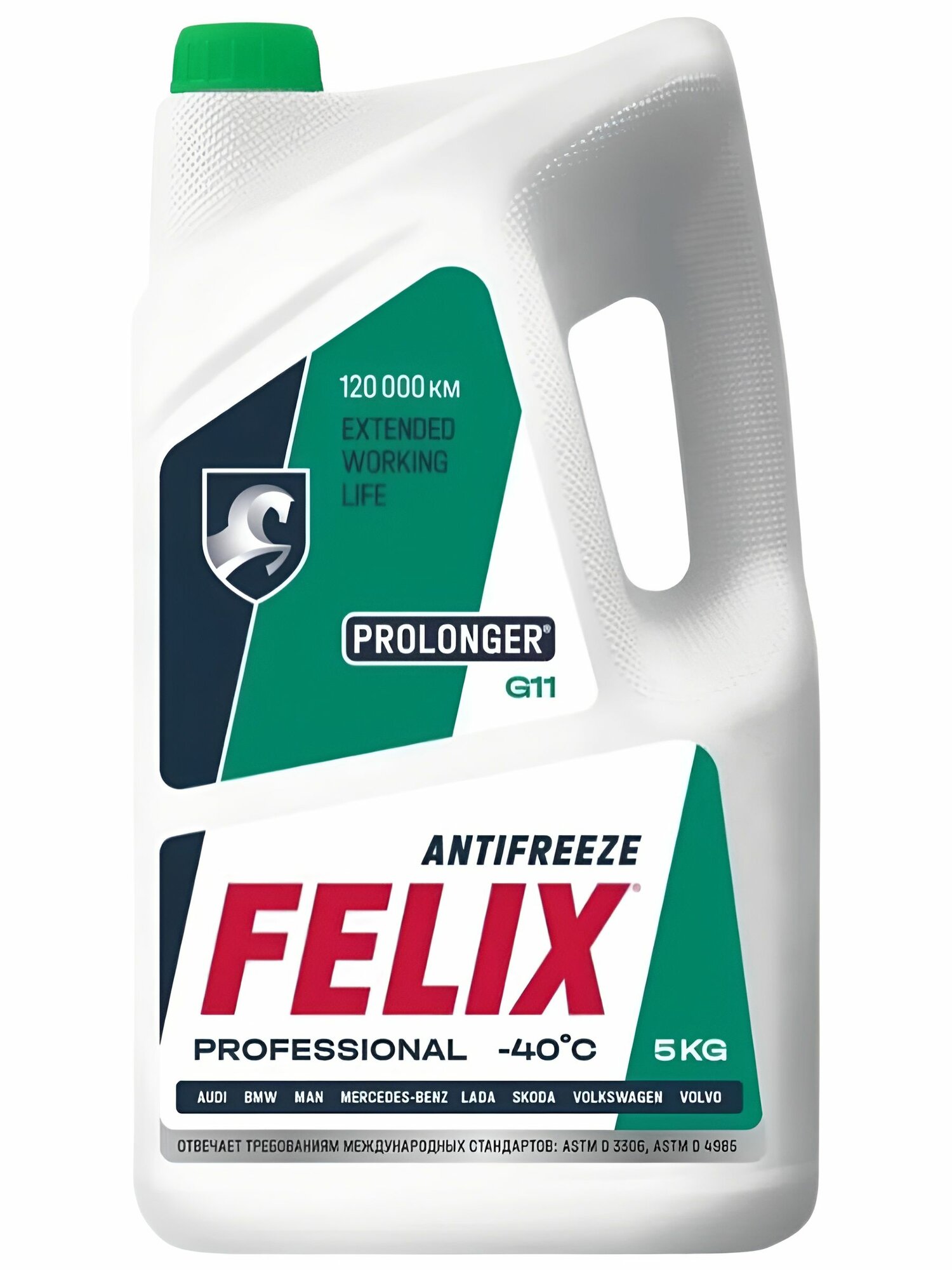 Антифриз FELIX Prolonger G11 зеленый -40C 5 кг готовый к применению