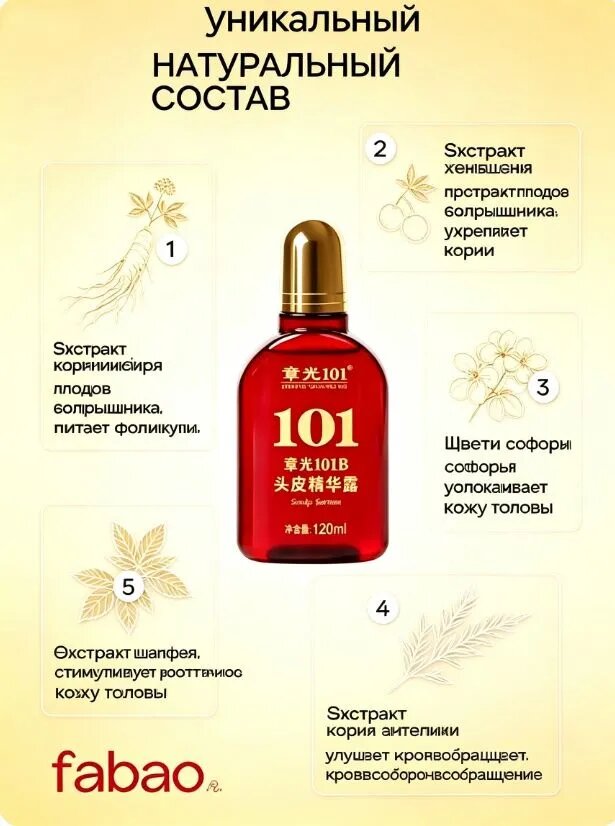 Лосьон от выпадения волос Zhangguang 101B Hair Shedding Proof Tonic 120 мл. — фото 1