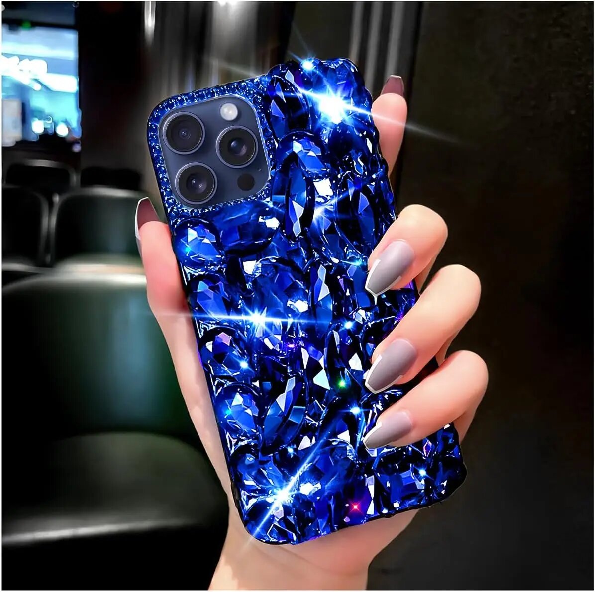 Блестящий блестящий чехол для телефона с 3D блестками для iPhone 16, 15, 14, 13, 12, 11 Pro Max XS XR 7 8, кристаллические стразы и бриллианты