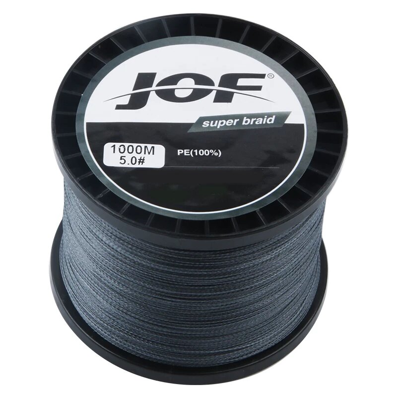 JOF Высококачественная леска PE 0,6 теста, 1000 м, 4-волновая, серый цвет для длительной рыбалки