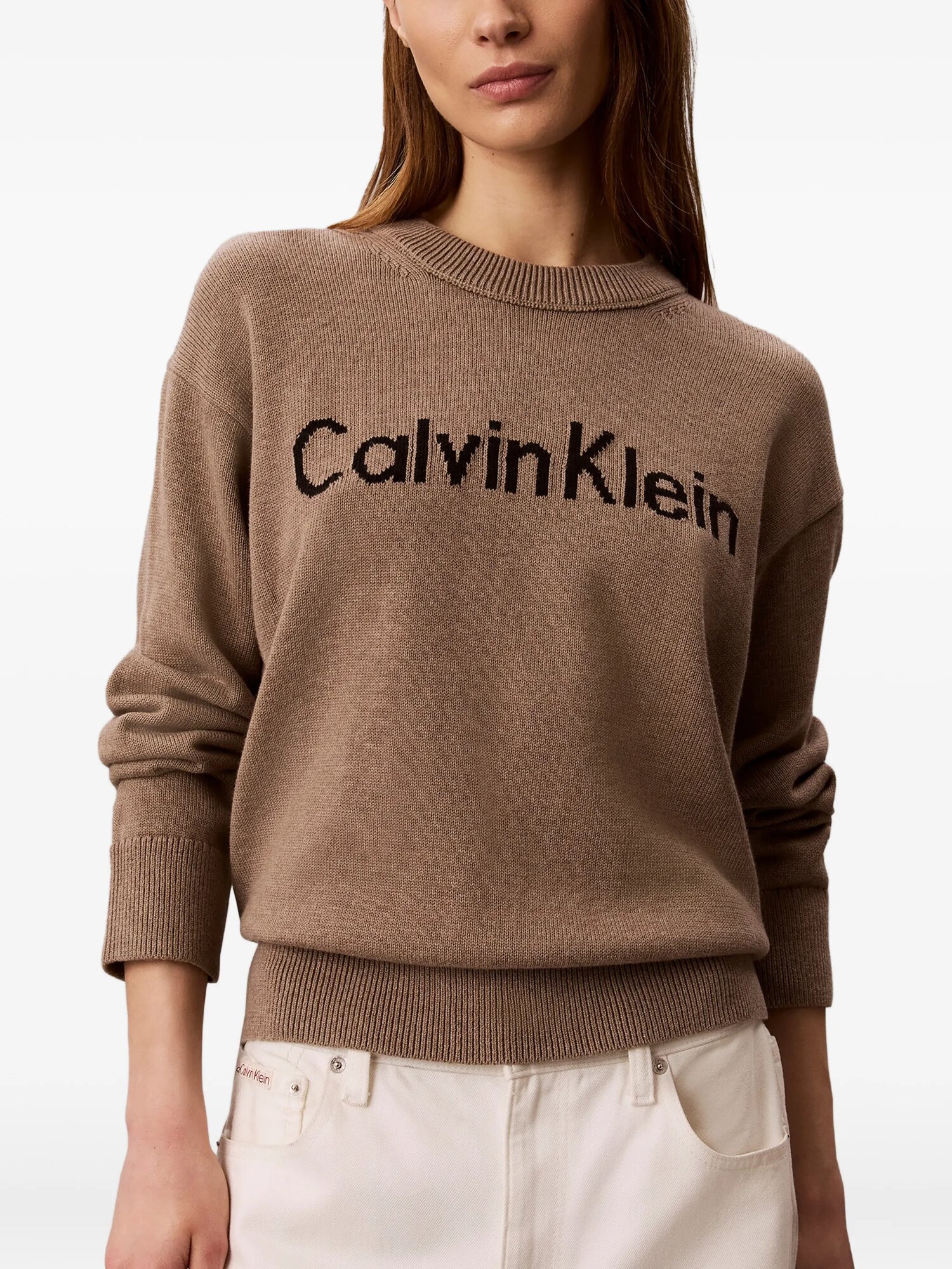 Свитер CALVIN KLEIN, размер 40 EU, , коричневый — фото 1
