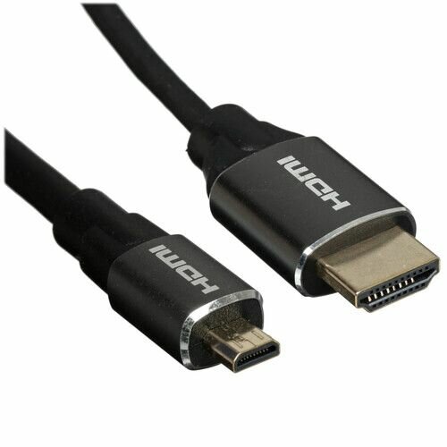 Кабель, разъемы HDMI - micro HDMI1,8 м, цвет- серый