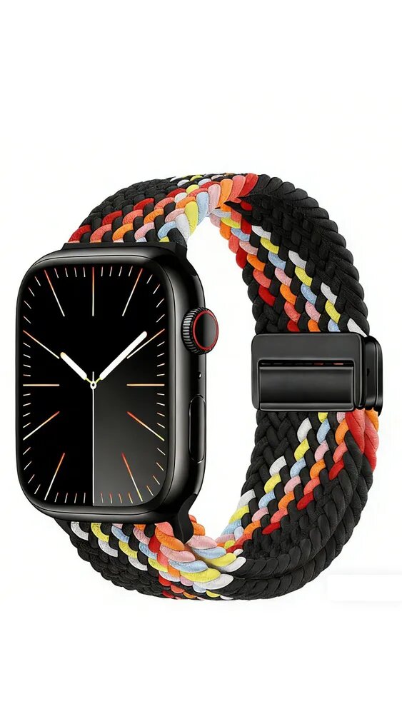 Тканый эластичный ремешок, совместимый с моделями Apple Watch 38/40/41/42/44/45/46/49 мм. Подходит как для мужских, так и для женских моделей часов. Мягкий нейлоновый спортивный эластичный ремешок