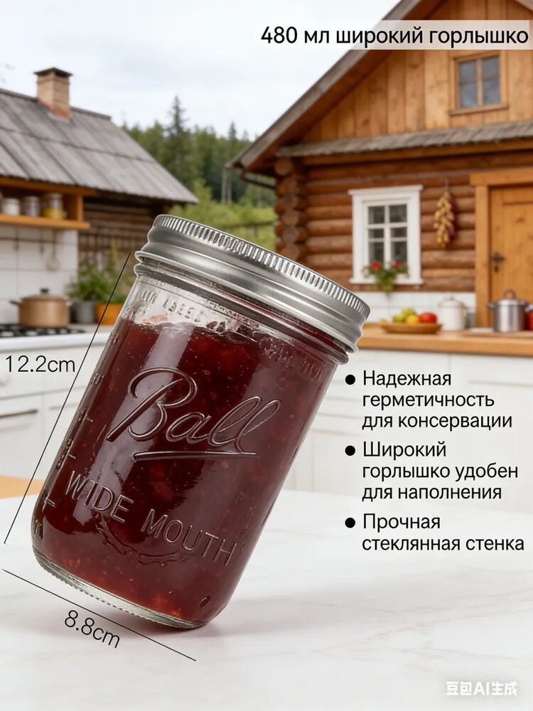 Банка для сыпучих продуктов, 480 мл, 1 шт
