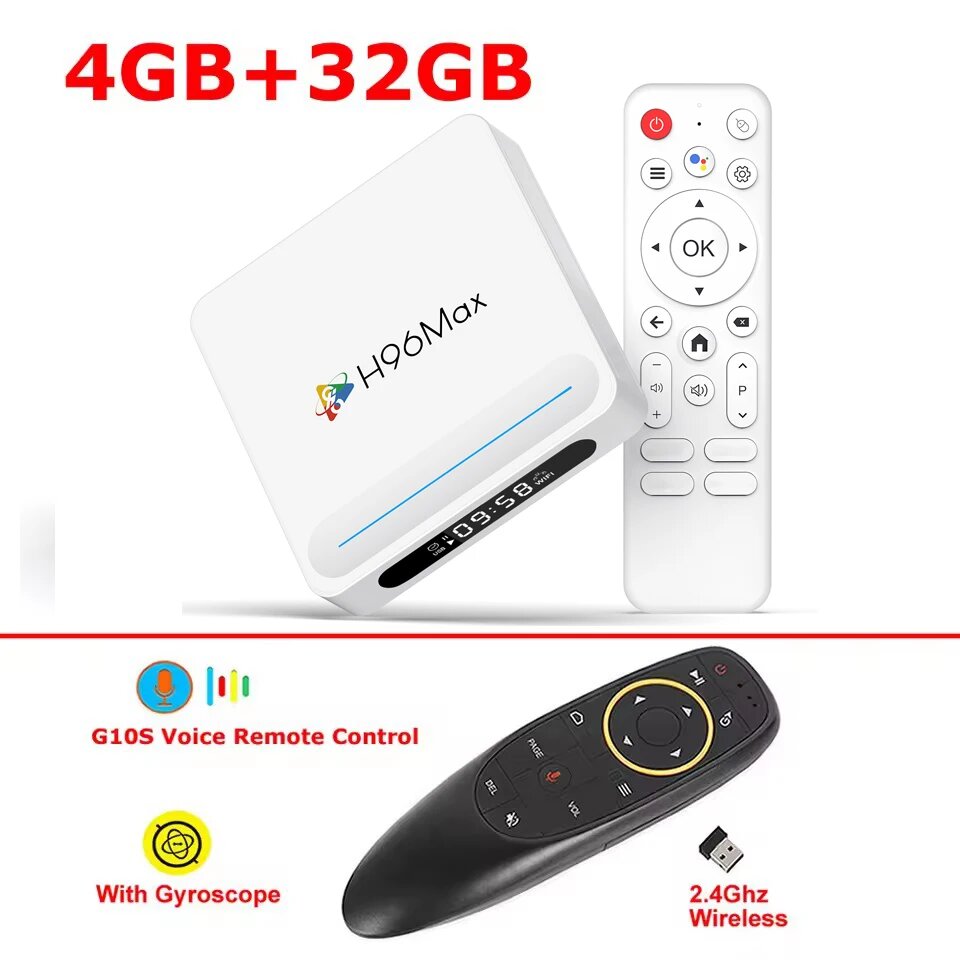 H96 MAX ТВ приставка Android 14, 4G 32G, G10S