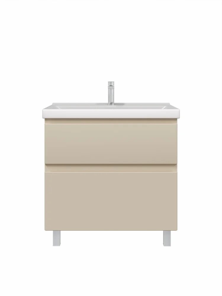 Тумба с раковиной SanStar Riana 80 80 см, капучино, с ящиками, раковина для ванной