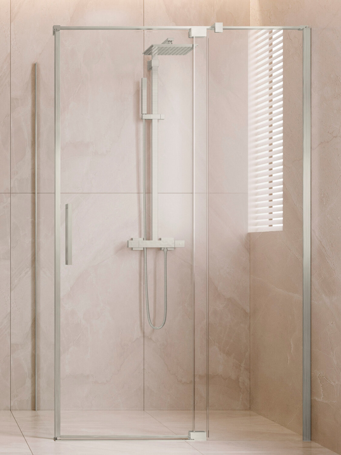 Душевой уголок Vincea VSR-4EX111210CLBN 110/120x100 см, профиль брашированный никель