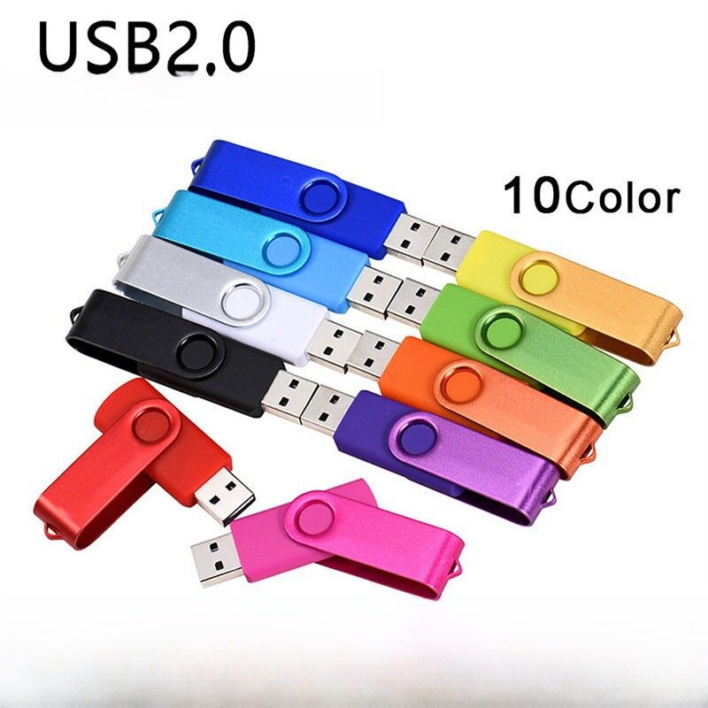 Вращающийся USB-накопитель с лазерной гравировкой, желтый 8 ГБ - портативный подарок для бизнеса и персонализации