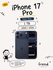 Смартфон Apple iPhone 17 Pro, 1TB, eSIM, Deep Blue/темно-синий