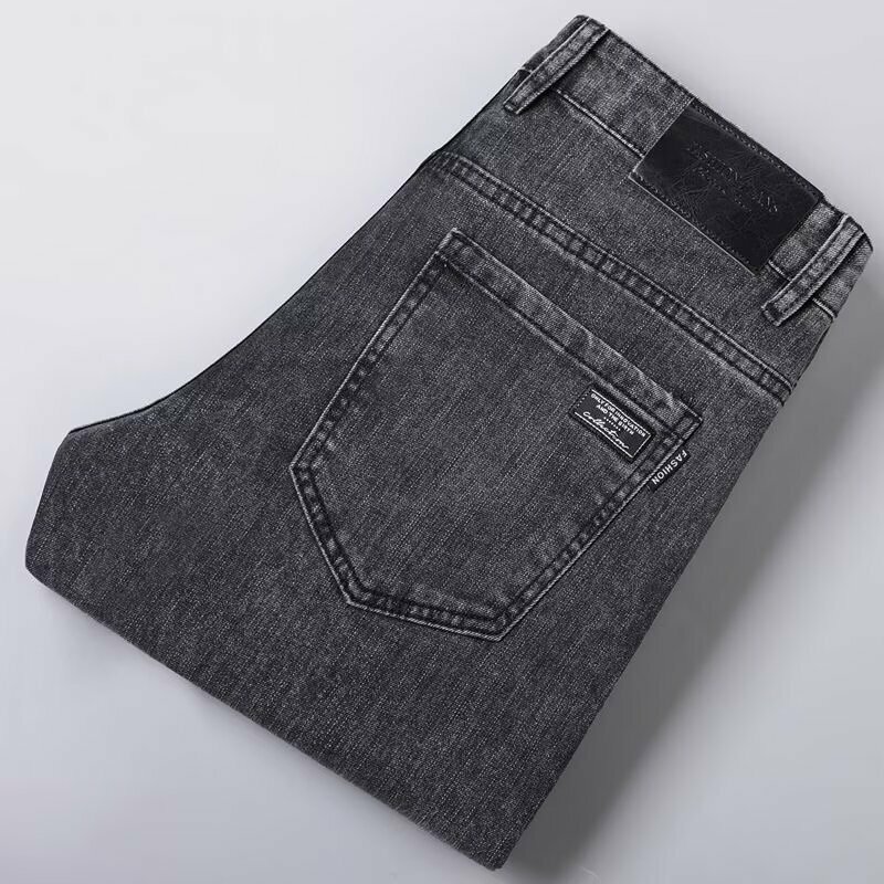 MON 061 Мужские джинсы с аппликациями, Oversized уличный стиль, широкий свободный крой для уличной моды