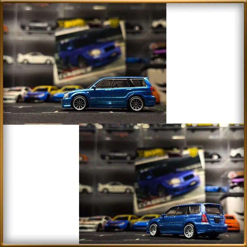 Машинка Hot Wheels Subaru Forester STI 1/64, коллекционная модель, синяя — фото 1