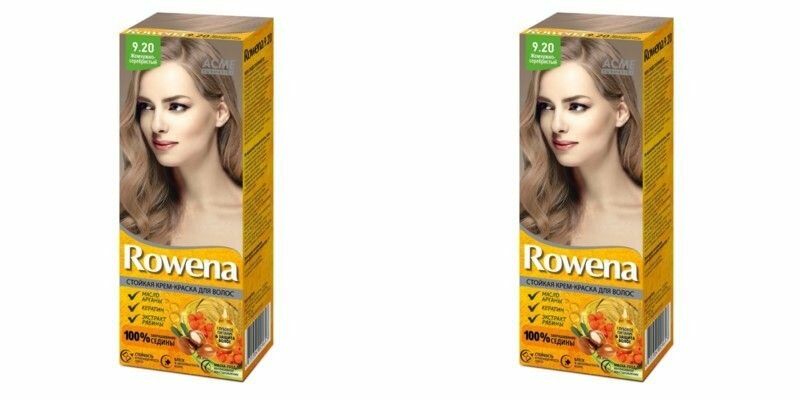 Acme cosmetics Стойкая Крем-Краска для волос Rowena тон 9.20, Жемчужно-Серебристый, 2 шт/