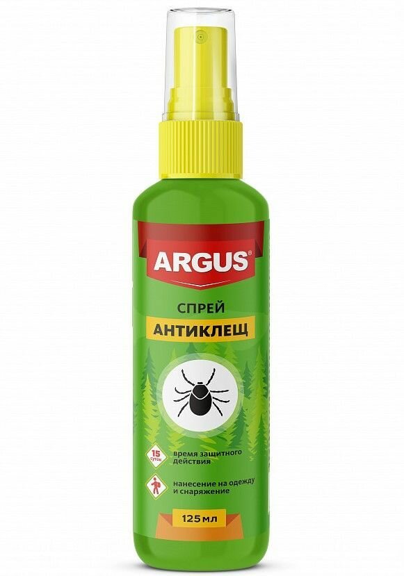 Спрей антиклещ ARGUS, защита от клещей, комаров, мокрецов, москитов, 125 мл