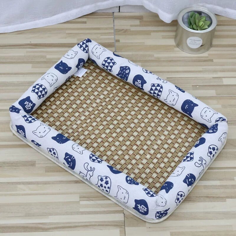 Льняной коврик для собак с кошкой и ветром, малый размер 42x31 см, подходит для собак до 5 фунтов