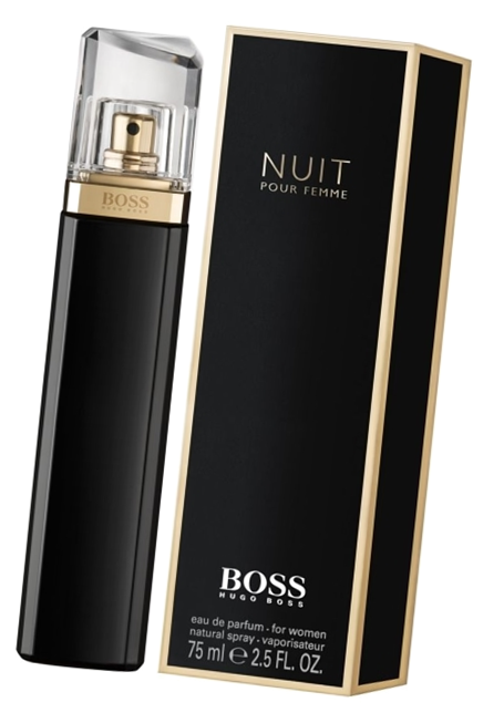 Духи Хуго Босс Нуит Пур Фам для женщин 75 мл - Hugo Boss Nuit Pour Femme Черный Флакон