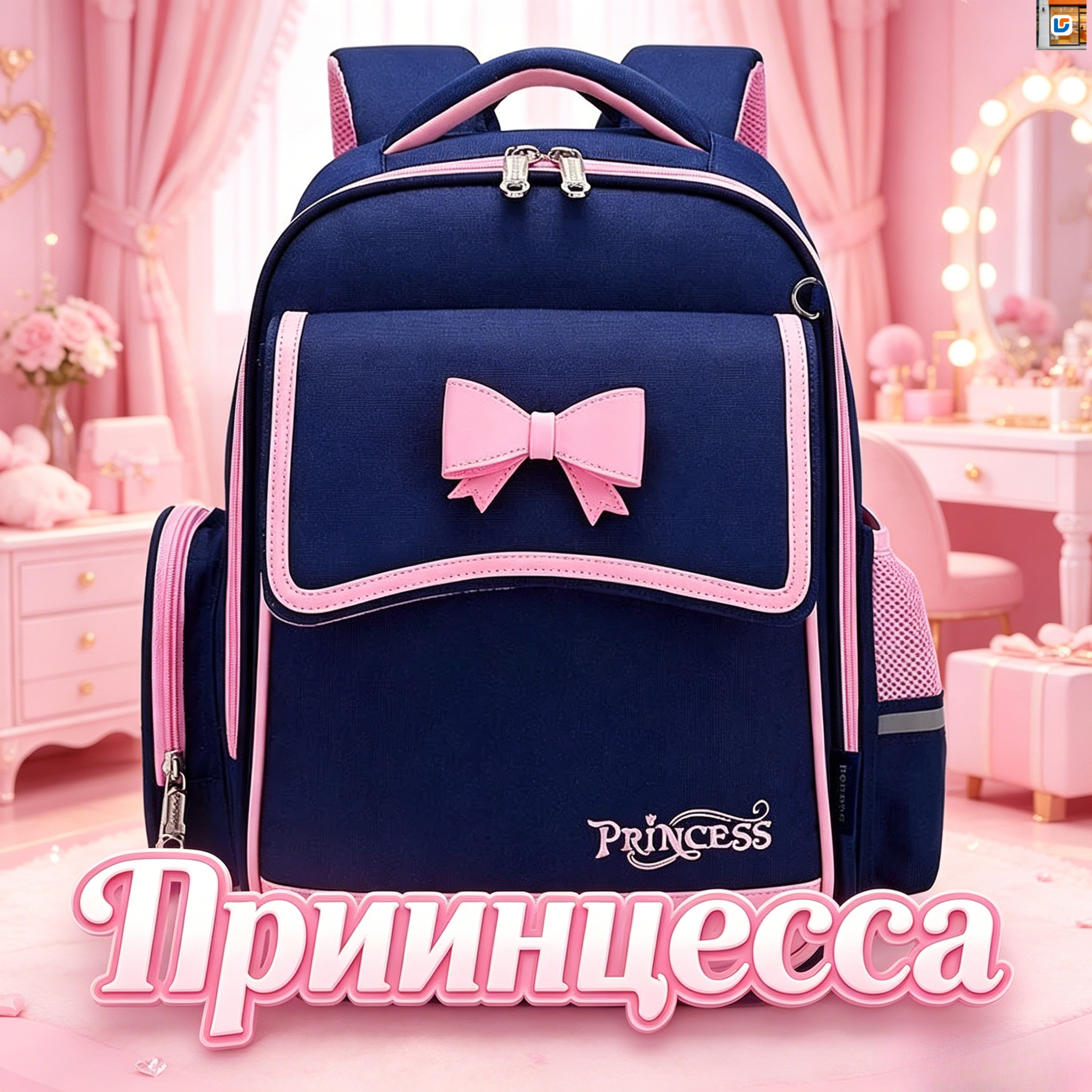 Портфель, фактура матовая, голубой, — фото 1