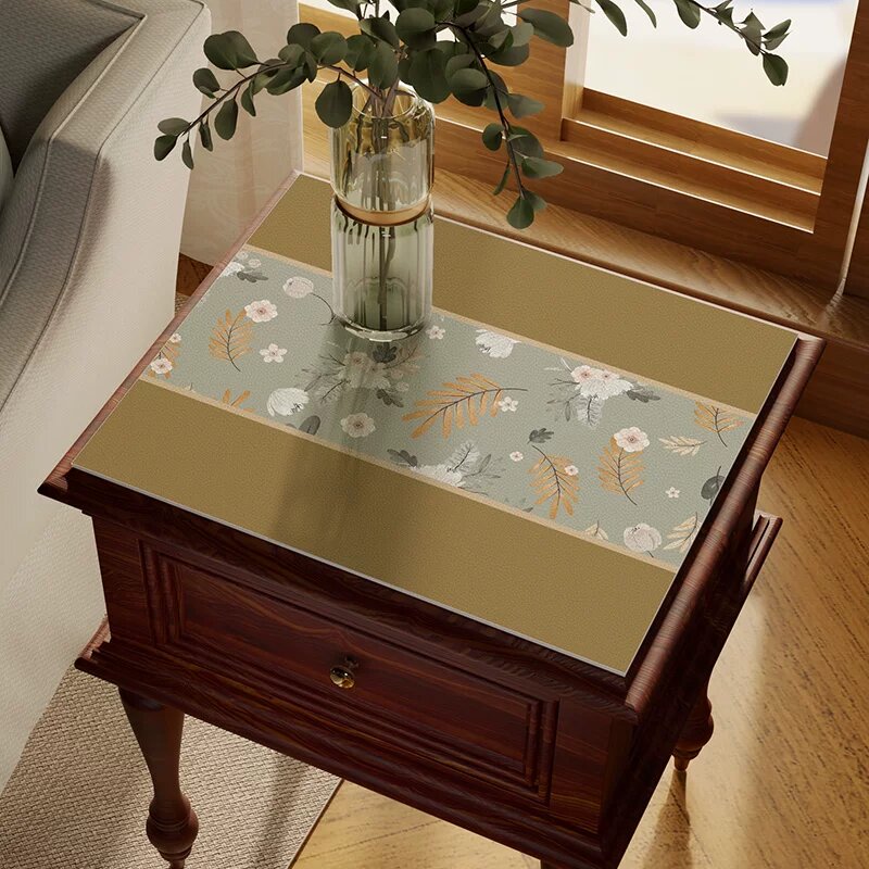 Кожаная подложка Brocade Flower 120x120 см Водонепроницаемая Устойчивая к маслу Не скользящая подложка для стиральной