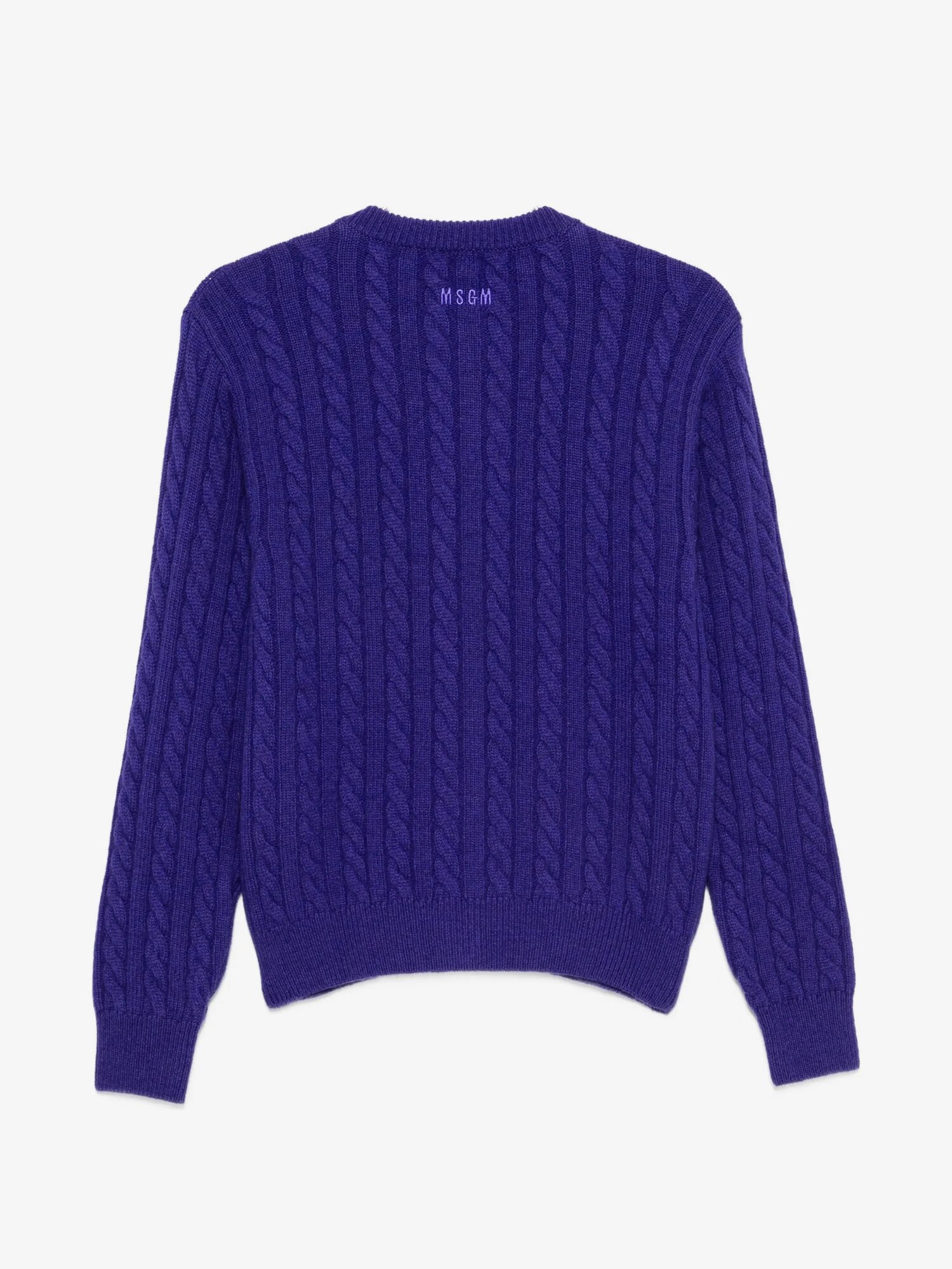 Кардиган MSGM Cable-knit button-front cardigan, размер 40, фиолетовый — фото 1