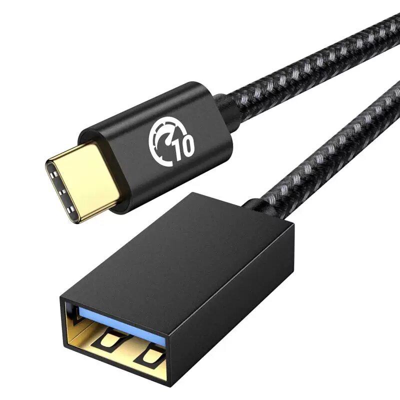 Кабель типа-С с золотым покрытием к USB 3.0 мужской к женскому, оплетка, 10 Гбит/с, 1 м