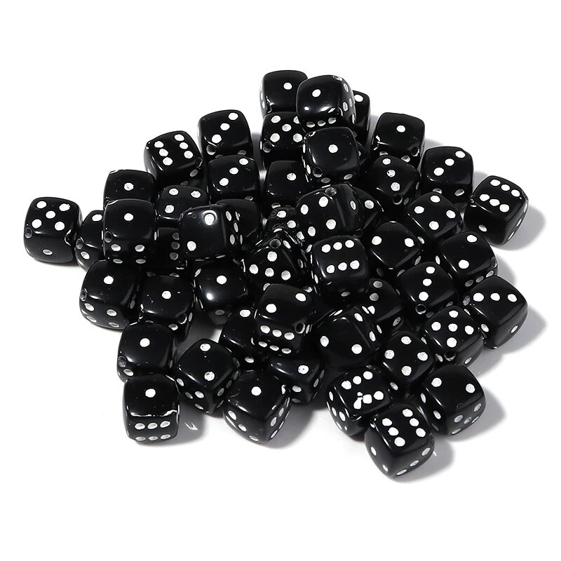 Черные акриловые кубики для игр, 50 шт. (Цвет: 02)