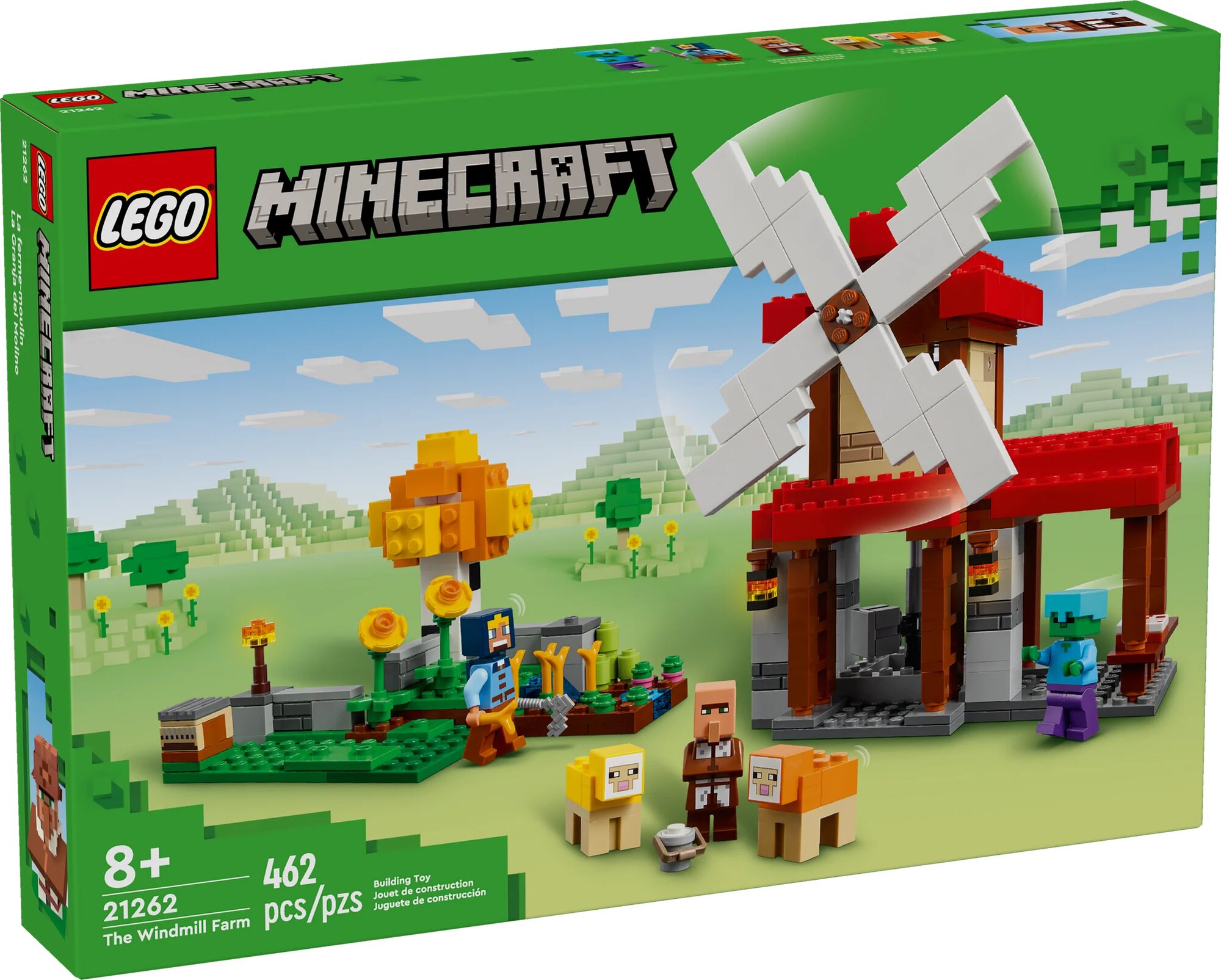 Конструктор LEGO Minecraft 21262 Ферма с ветряной мельницей, 462 детали, 8+