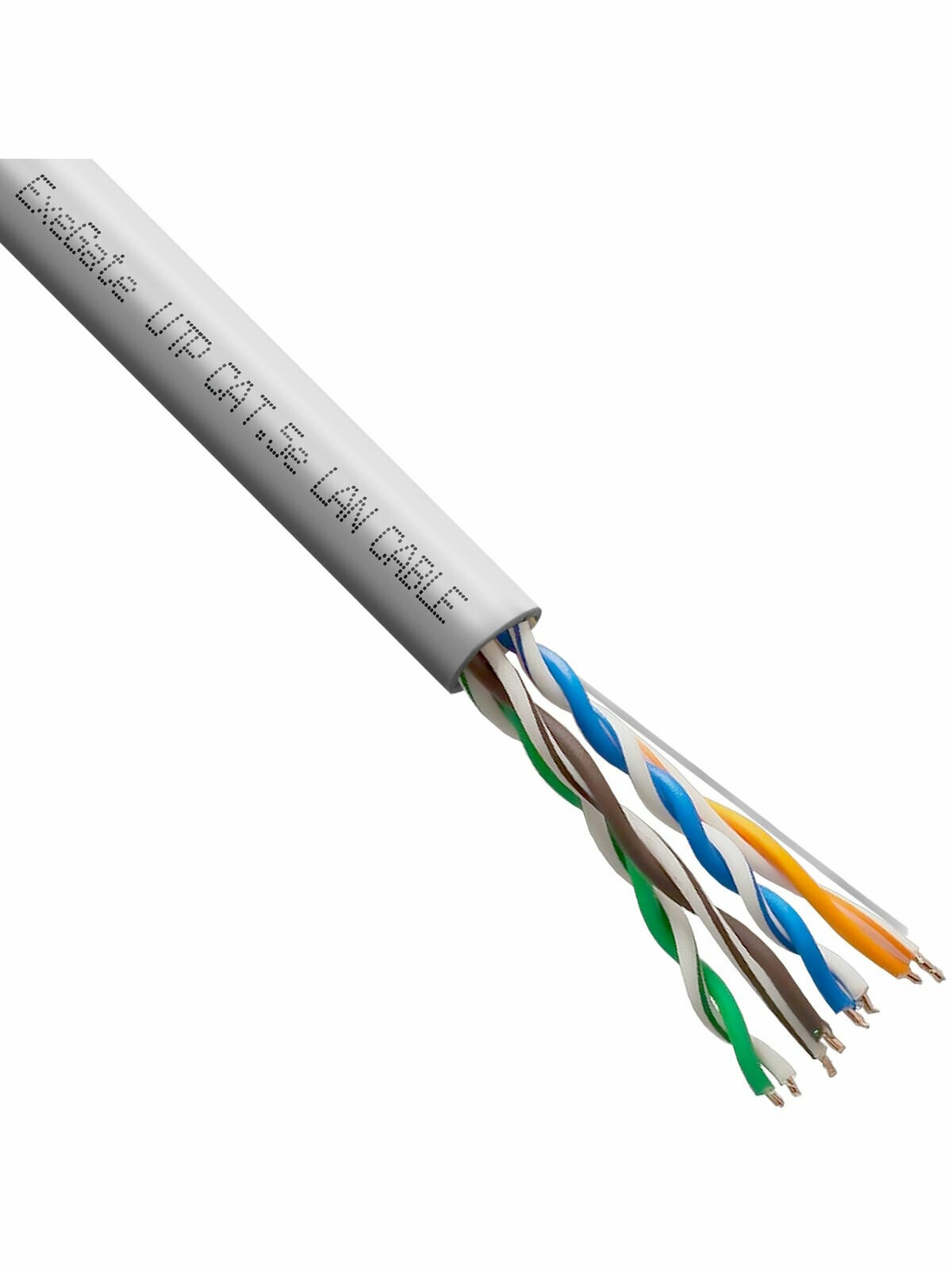 Кабель витая пара U/UTP 5e кат. 4 пары Exegate UTP4-C5e-CU-S25-IN-PVC-GY-305 EX281815RUS медь, 25AWG, бухта 305м, серый