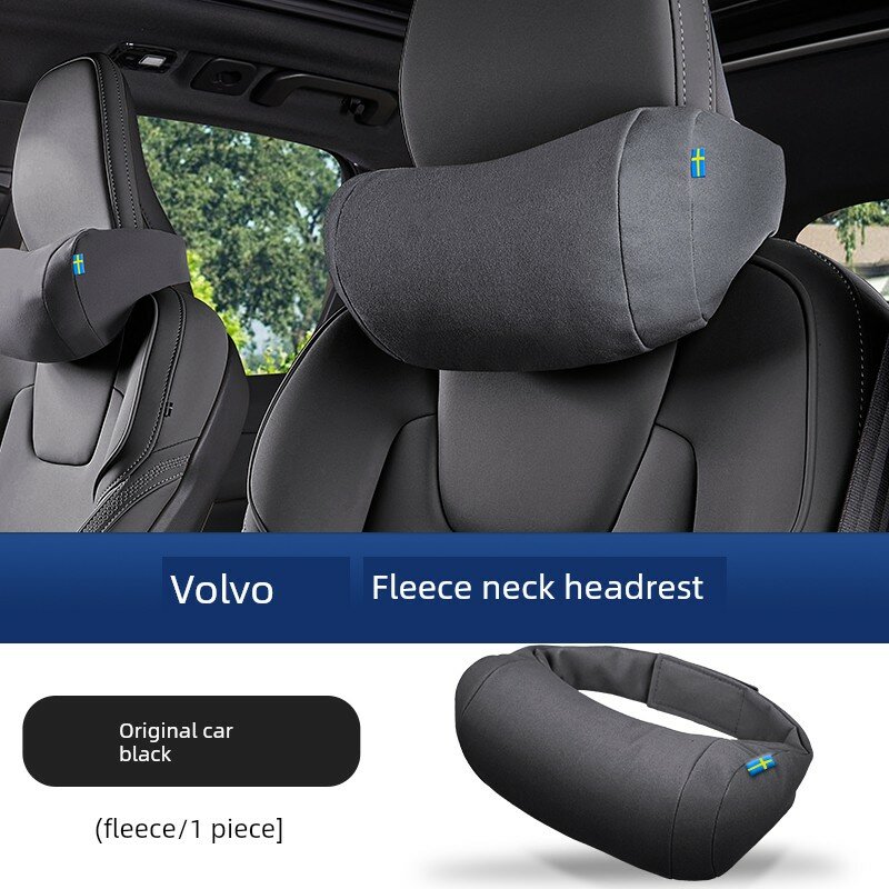 Volvo XC60/S90/XC90/S60/V90/V60 Искусственный мех Подушка для шеи Подголовник Черный Одиночный
