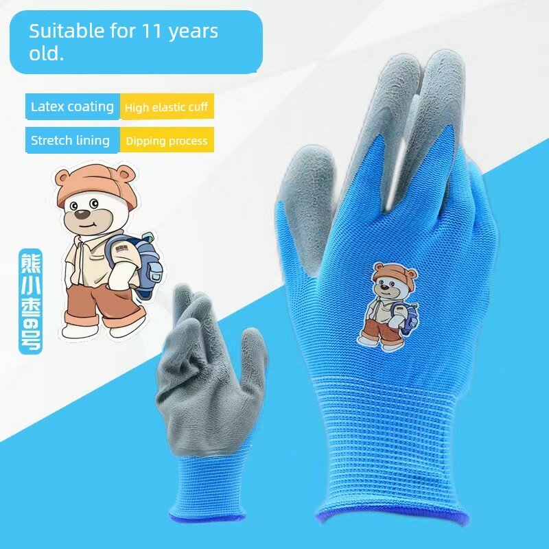 Перчатки для защиты от укусов для мелких животных, синие, размер 6, рекомендованы для детей 11 лет и старше, безопасная