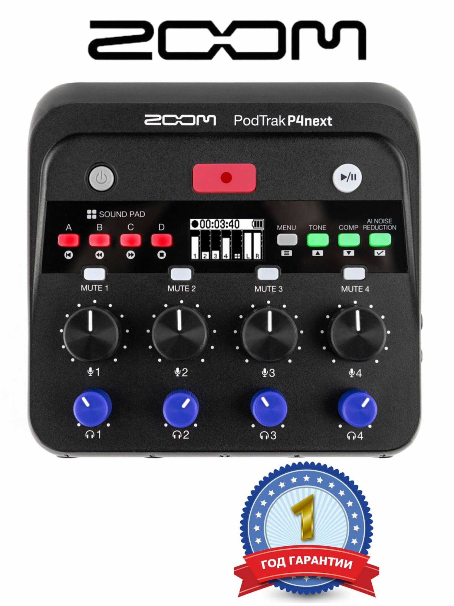 Zoom Подкаст-рекордер PodTrak P4next