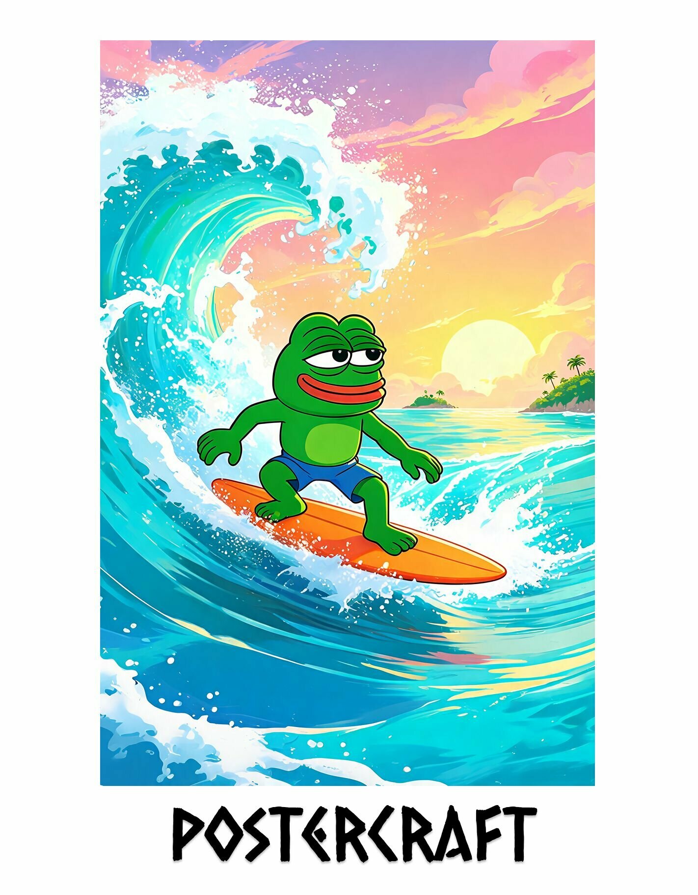 Постер "Лягушонок Пепе, Pepe", 29.7х42см, А3, глянцевый