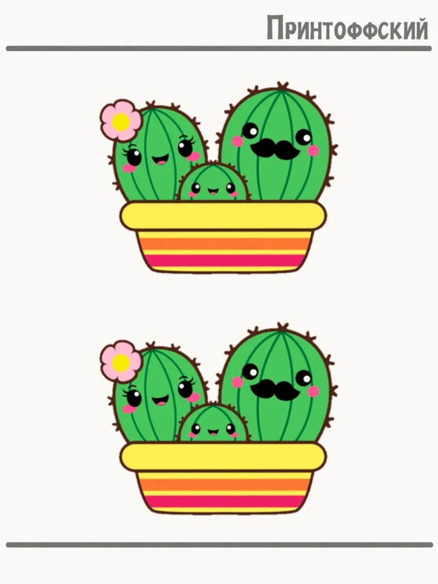 2-е (Две) Термонаклейки семья кактусов cactus family